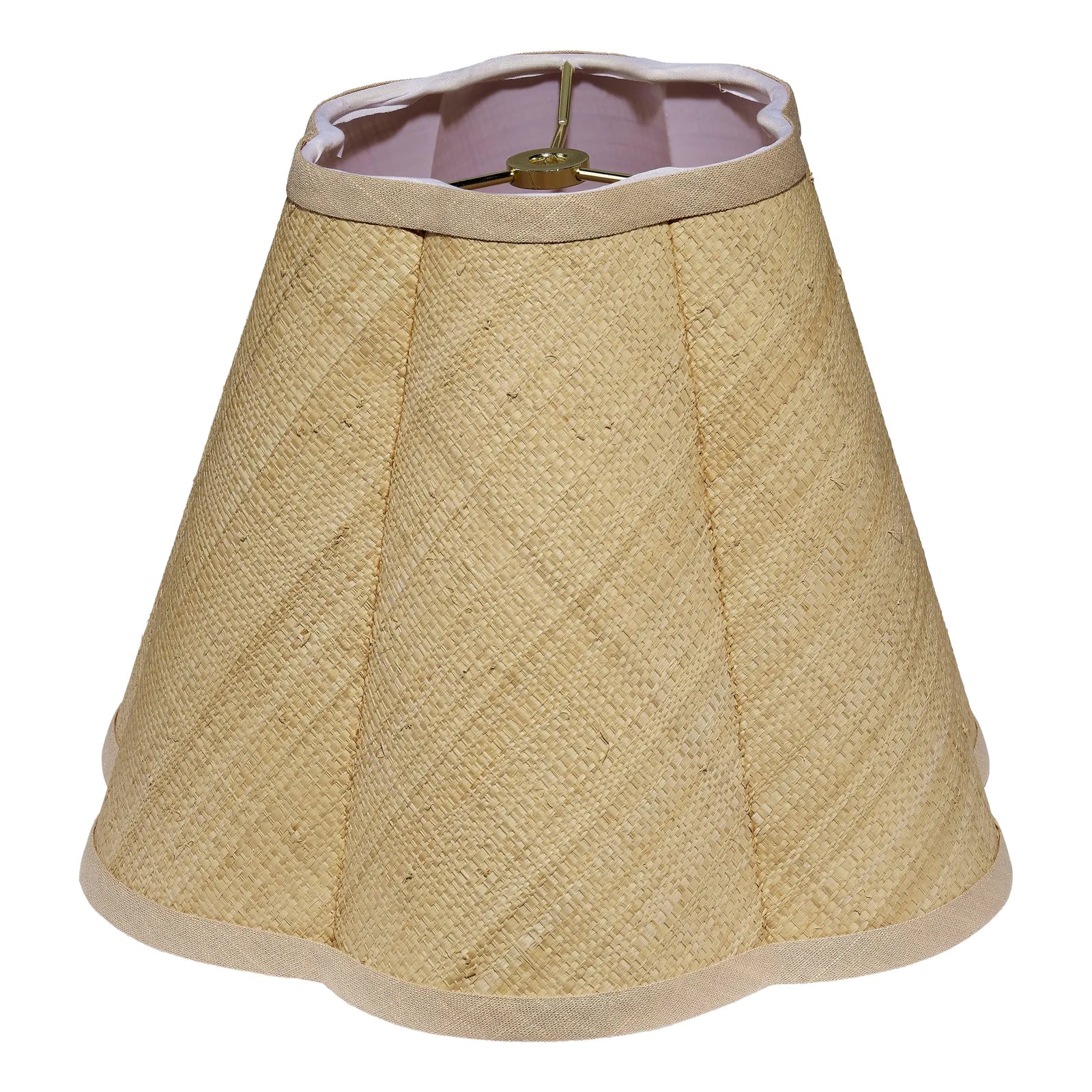 Scalloped Lamp Shade in Raffia, Small | Chairish