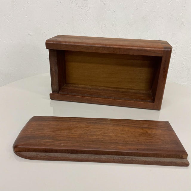 1960s Studio Piece Walnut Wood Box Slide Open Clean Design After ...