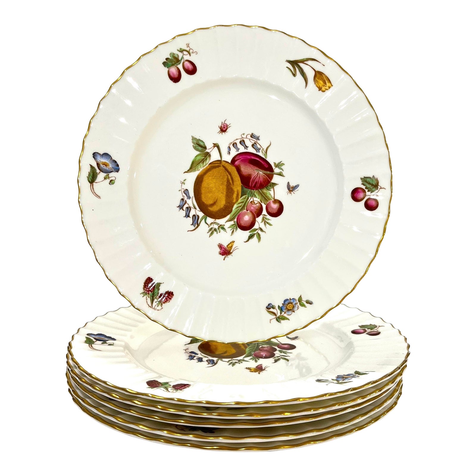 1960s Royal Worcester Delecta - Ribbed Warmstry Dinner Plates - Set of ...
