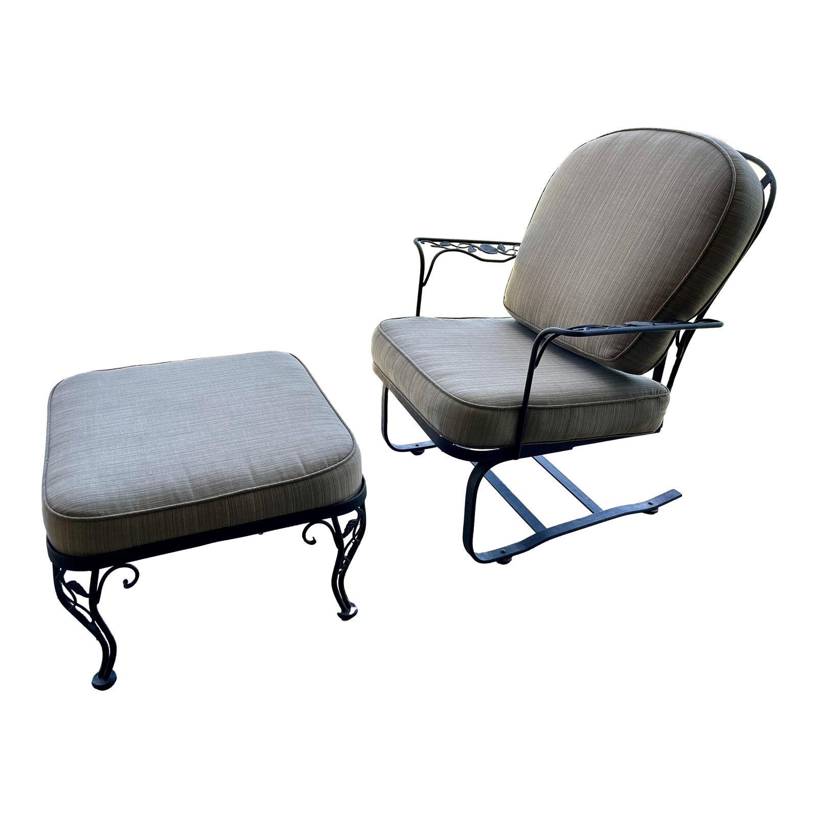 Vintage Woodard Chantilly Rose Wrought Iron Spring Bouncer Chair ...