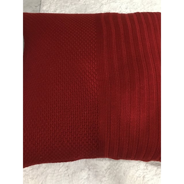Extra Large Red Cable Pillows - A Pair | Chairish