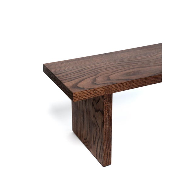 Entryway Bench in Solid Oak - Asian Style Wood Bench - Dark Oak Wood ...