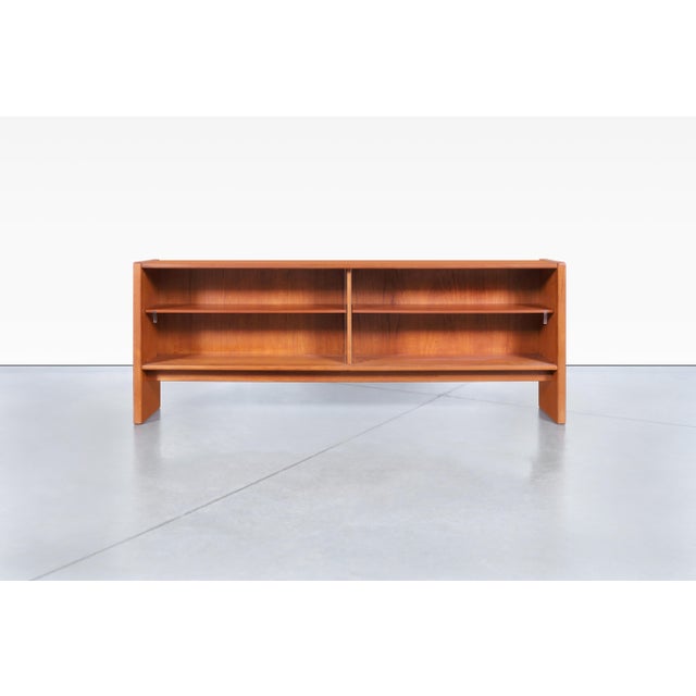 1960s Danish Modern Low-Profile Bookcase With Glass Doors by Skovby ...