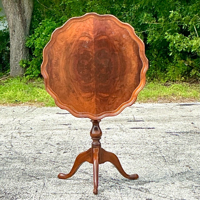 Vintage Regency Pie Crust Tilt Table | Chairish