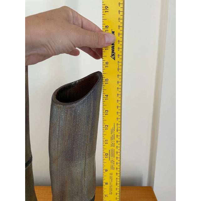 1990s Matthew Lovein Raku Studio Pottery Vessels - Set of 2 | Chairish