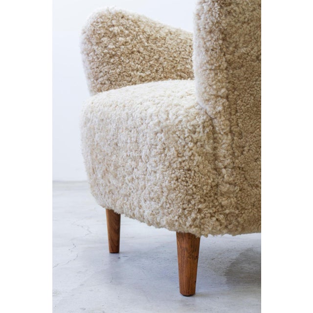 Organic Sheep Skin Lounge Chair, 1950s | Chairish