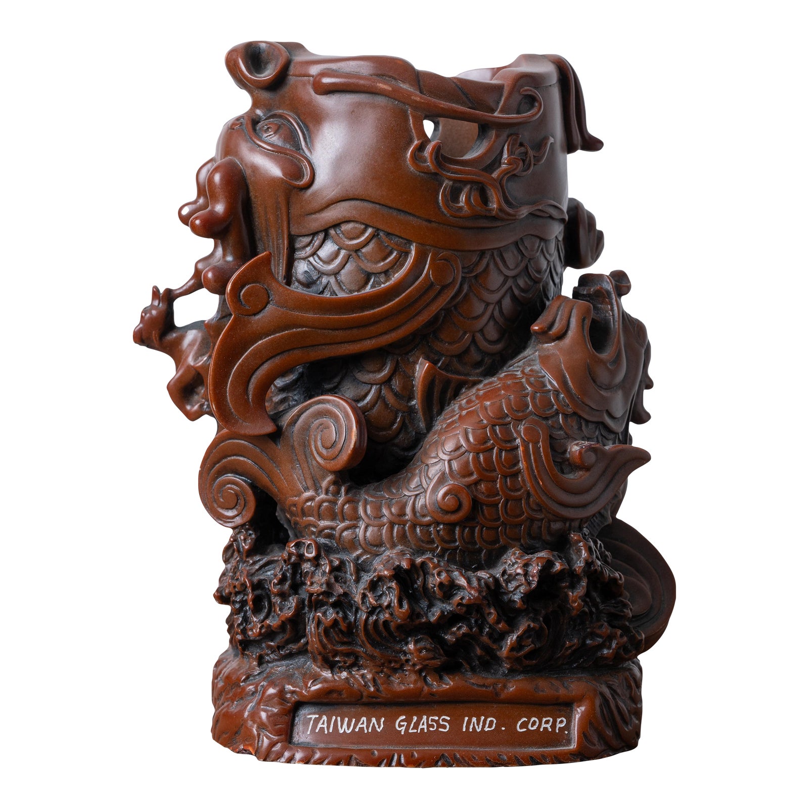 Taiwan Glass Carp Vase | Chairish