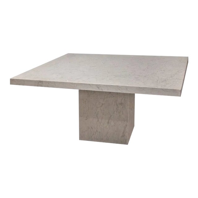 1990s Vintage Maurice Villency Italian Square Carrara Marble Dining ...