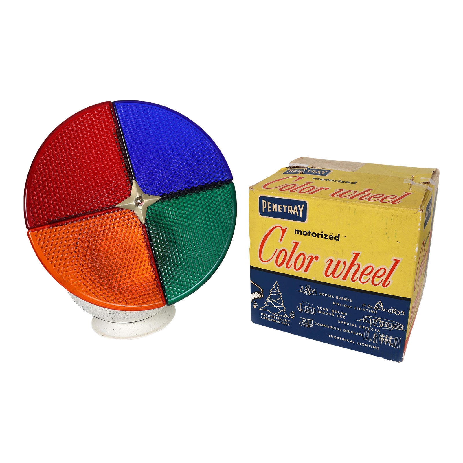 Vintage Penetray Spinning Color Wheel Light | Chairish