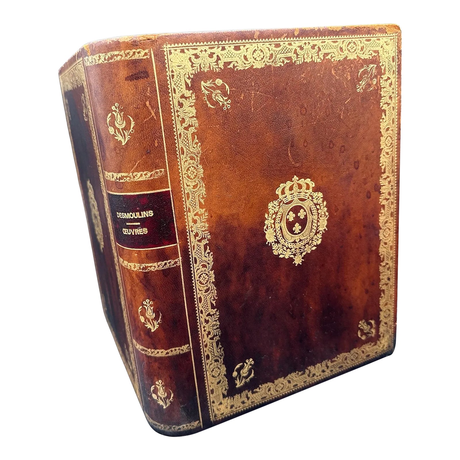 Vintage Leather Italian Box 1940 | Chairish