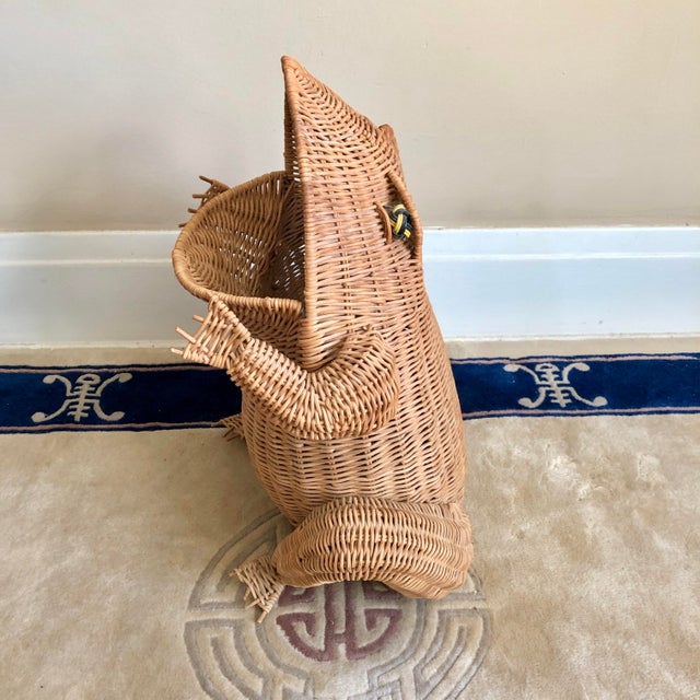 Mid Century Wicker Frog Basket | Chairish