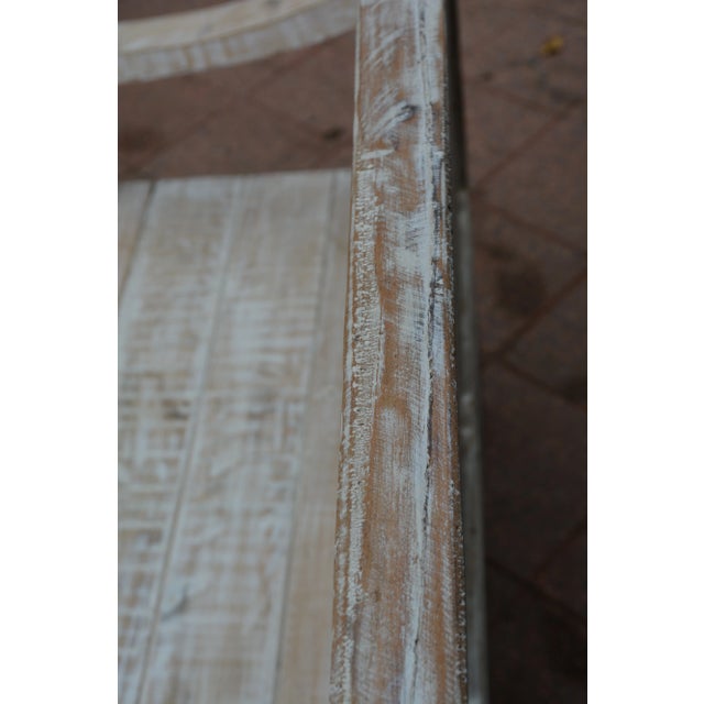 Gothic White Washed Wooden Bench | Chairish