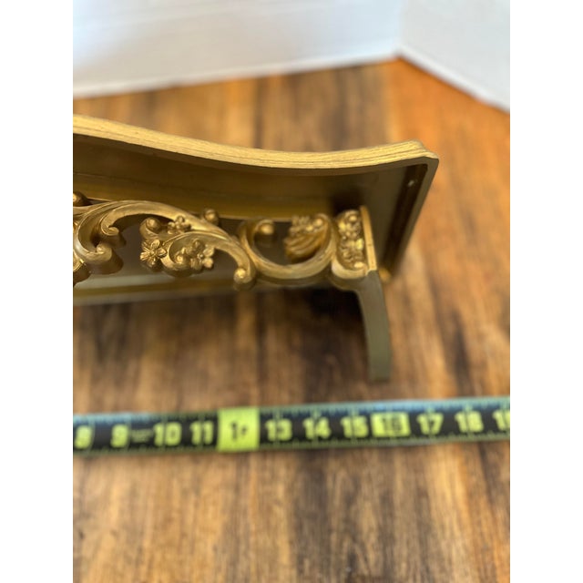 Vintage 1970s Ornate Gold Rococo Wall Mount Floating Shelf | Chairish