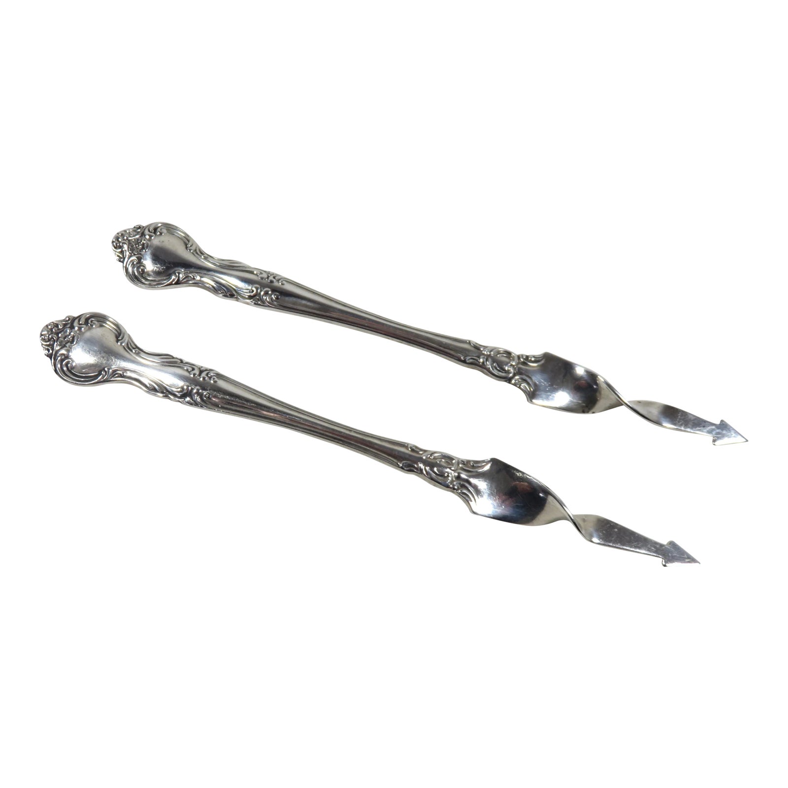 Large Size Vintage Sterling Silver Pickle & Olive Spikes - a Pair ...