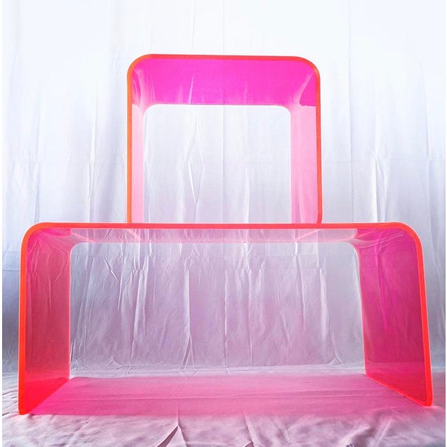 “The Long Game” Coffee Table in Neon Pink | Chairish