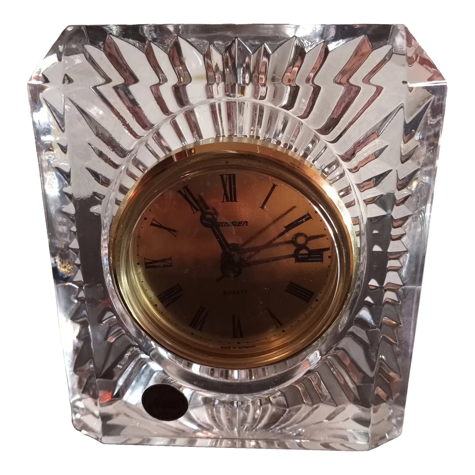 1980s Cristal D Arques France Mantle Quartz Clock | Chairish
