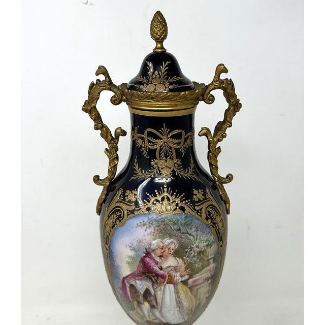 Antique French Sèvres Porcelain Ormolu Gilt Bronze Dore Urn Vase ...