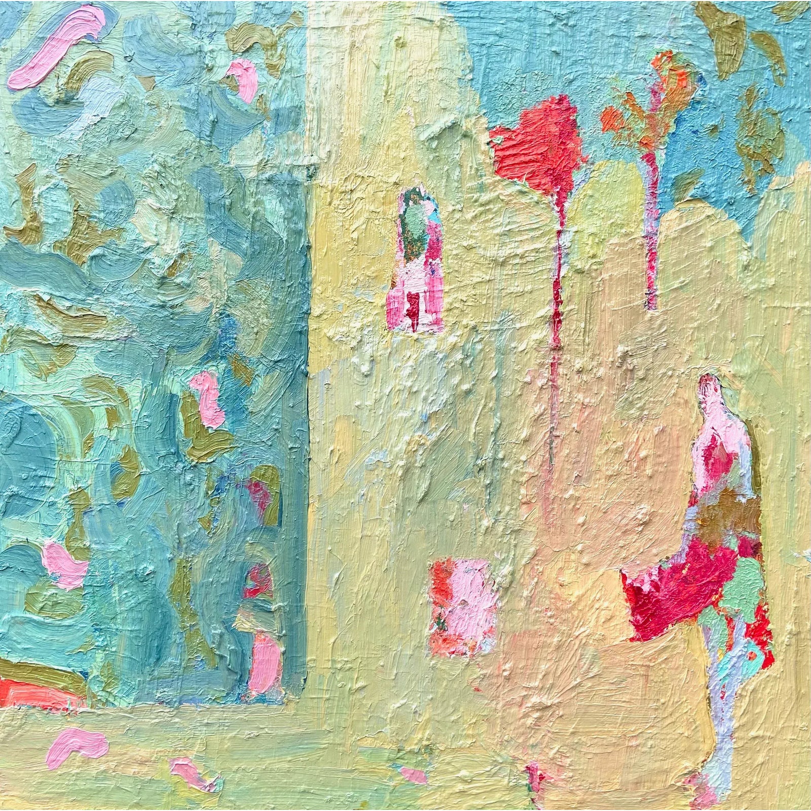 "Small Pink Temple" Contemporary Abstract Expressionist Painting by ...