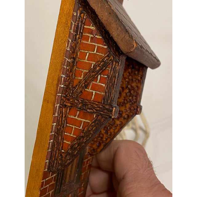 1910s Pyro Art Tudor Timber and Brick Key Hanger | Chairish