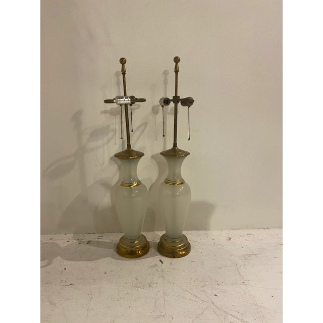Opaline Glass Lamps - a Pair | Chairish