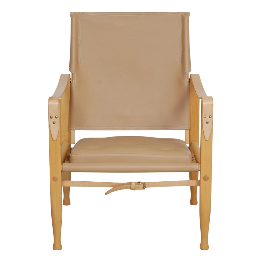 Safari Chair in Leather by Kaare Klint | Chairish