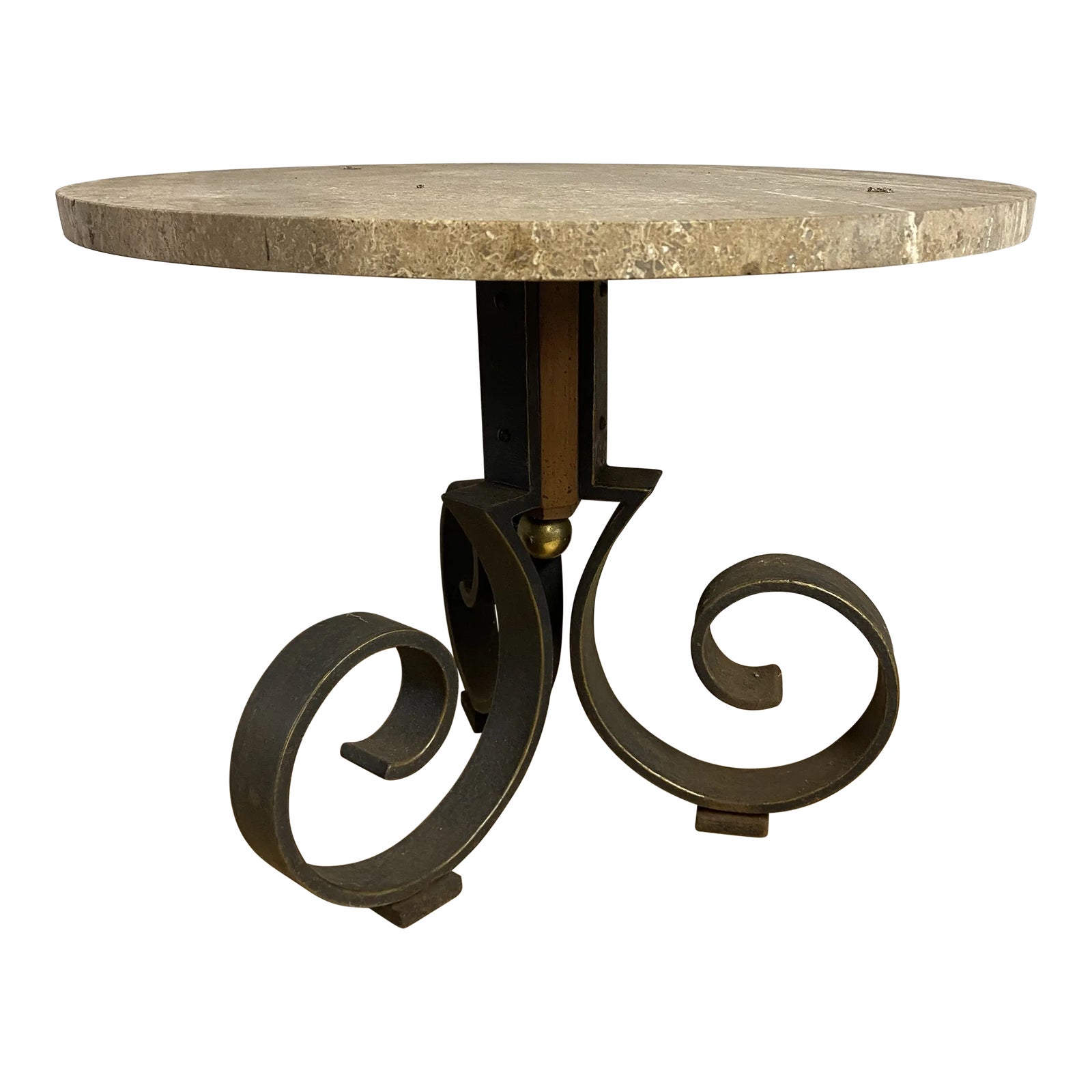 1970s Mid-Century Modern Italian Marble Top Table Plant Stand | Chairish