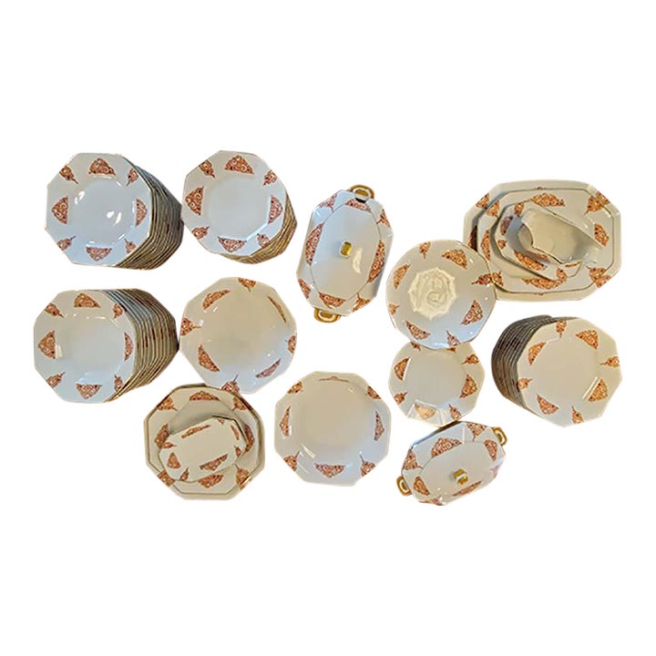 Vintage Limoges Raynaud Porcelain Dinnerware Set- 60 Pieces | Chairish