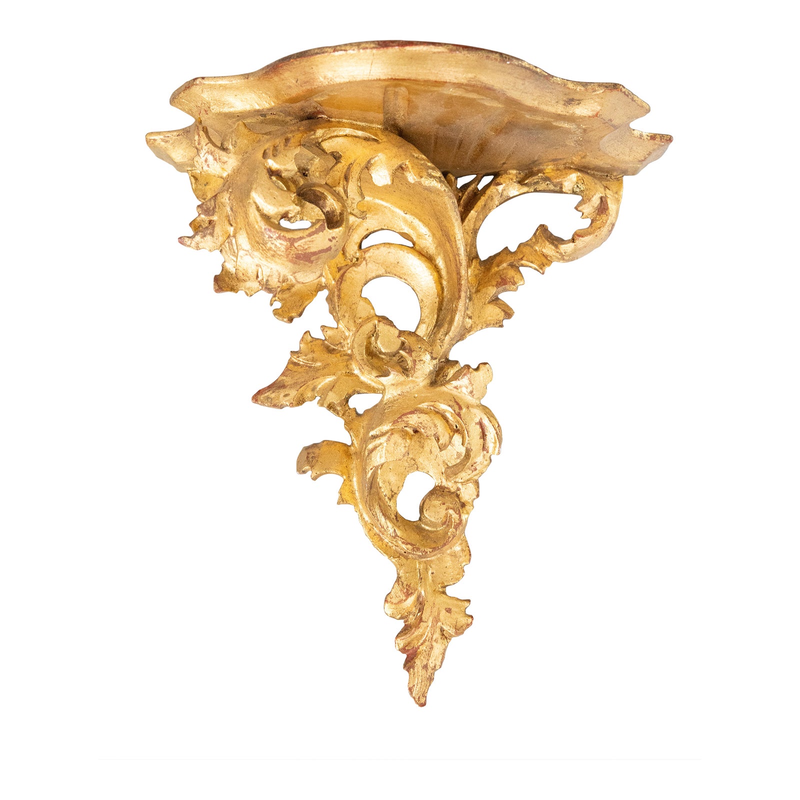 Vintage Italian Rococo Carved Giltwood Wall Bracket Shelf | Chairish