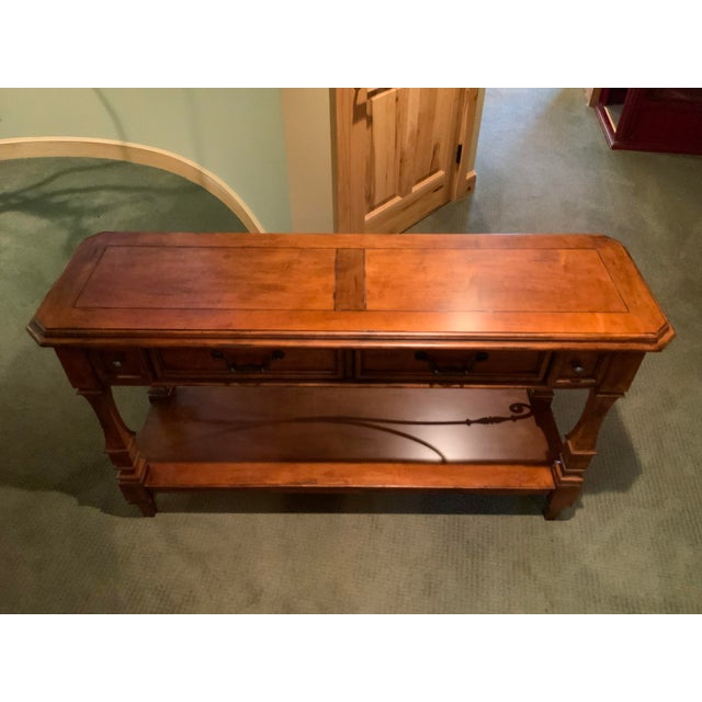 Stanley Furniture Traditional Console Table With Metal Accents | Chairish