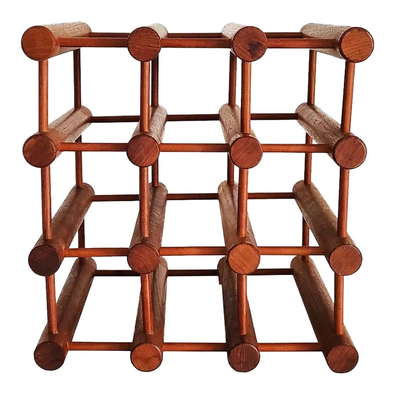 Mid 20th Century Teak Wood Wine Rack by Nissen Langaa, Made in Denmark ...