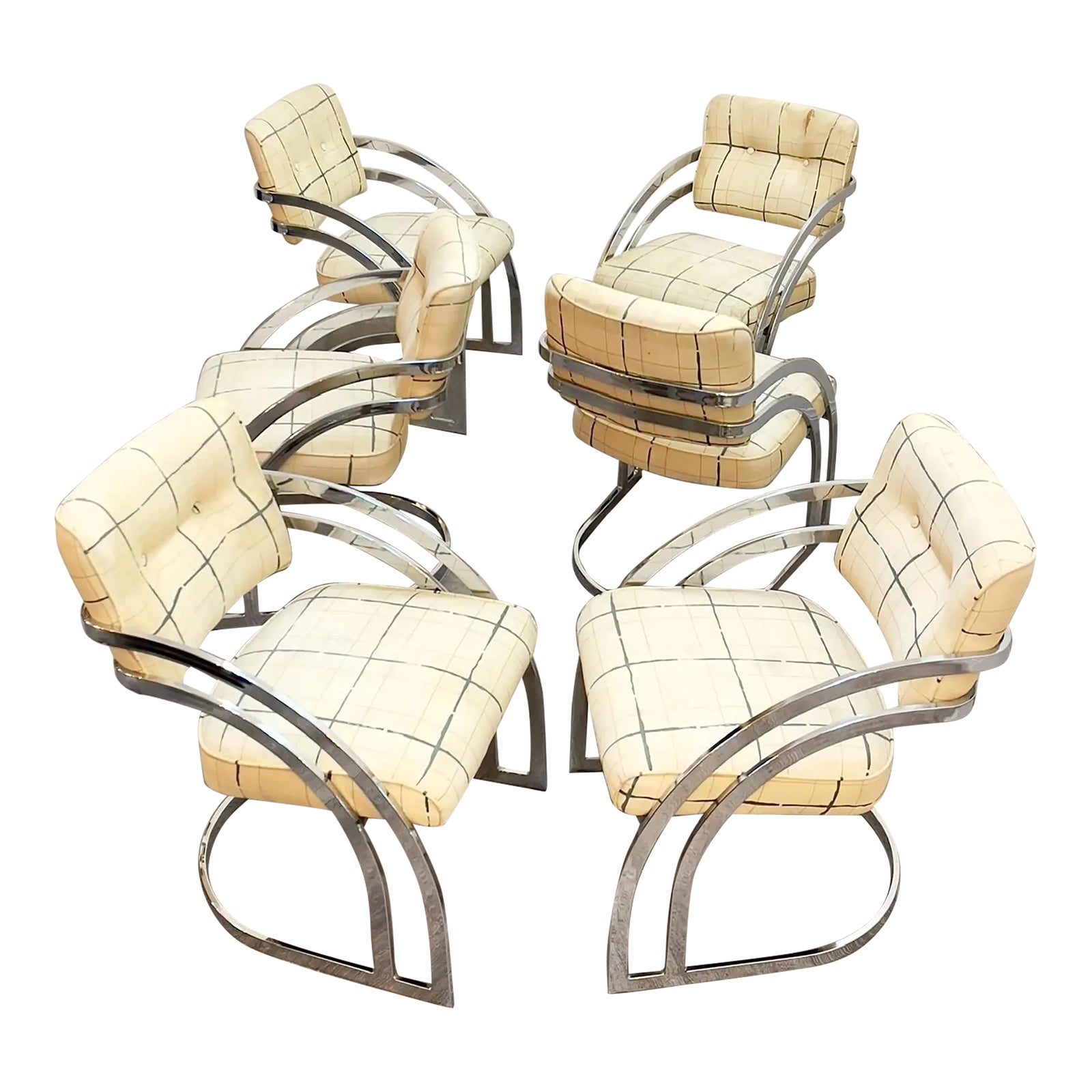 Vintage Chrome Dining Chairs | Chairish