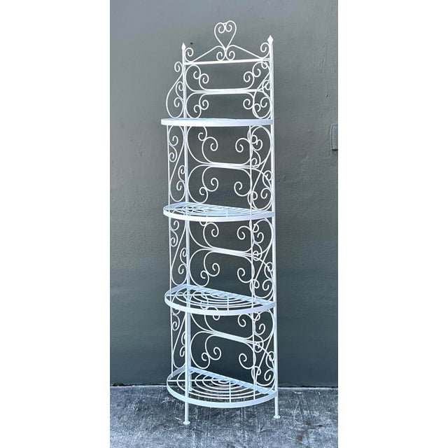 Vintage Wrought Iron Scroll Etagere | Chairish