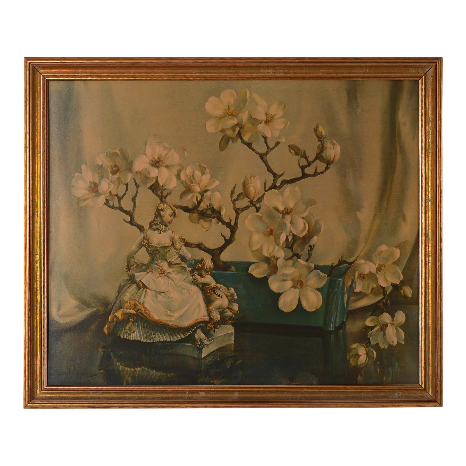 Vintage Cecil Golding Floral Still Life Framed Print | Chairish