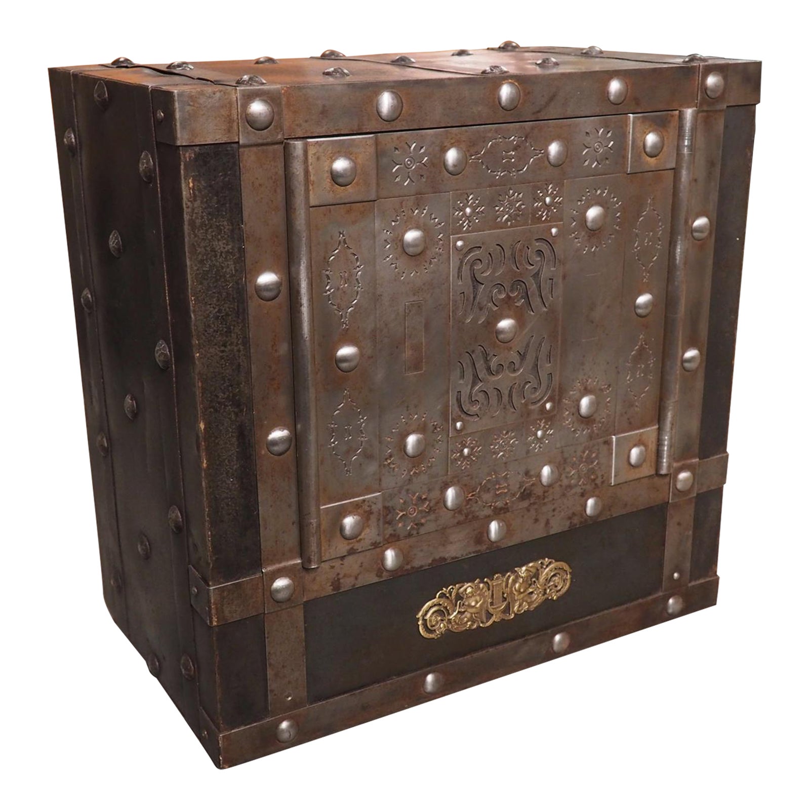Antique Italian Iron Plated Safe, Circa 1840 | Chairish