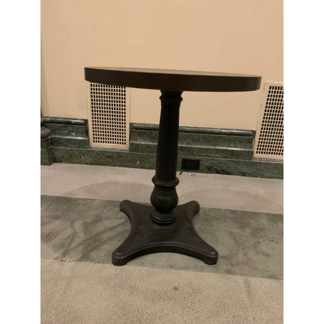 Vintage Side Table With Decorative Iron Base | Chairish