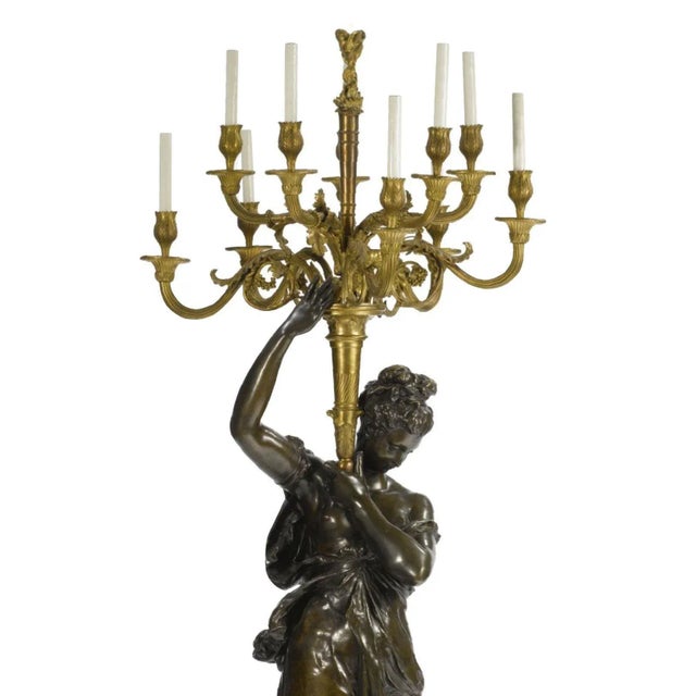 Albert-Ernest Carrier-Belleuse Figural Candelabra Torchier - A Pair ...