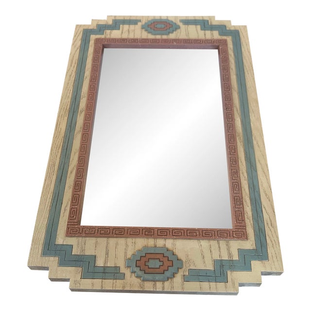 Vintage 1995 Burwood Southwestern Aztec Wall Hanging Mirror | Chairish