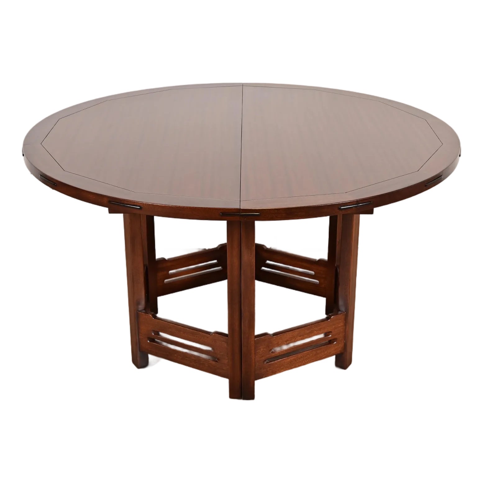 Stickley Mission Arts & Crafts Mahogany "Thorsen" Round Extension ...