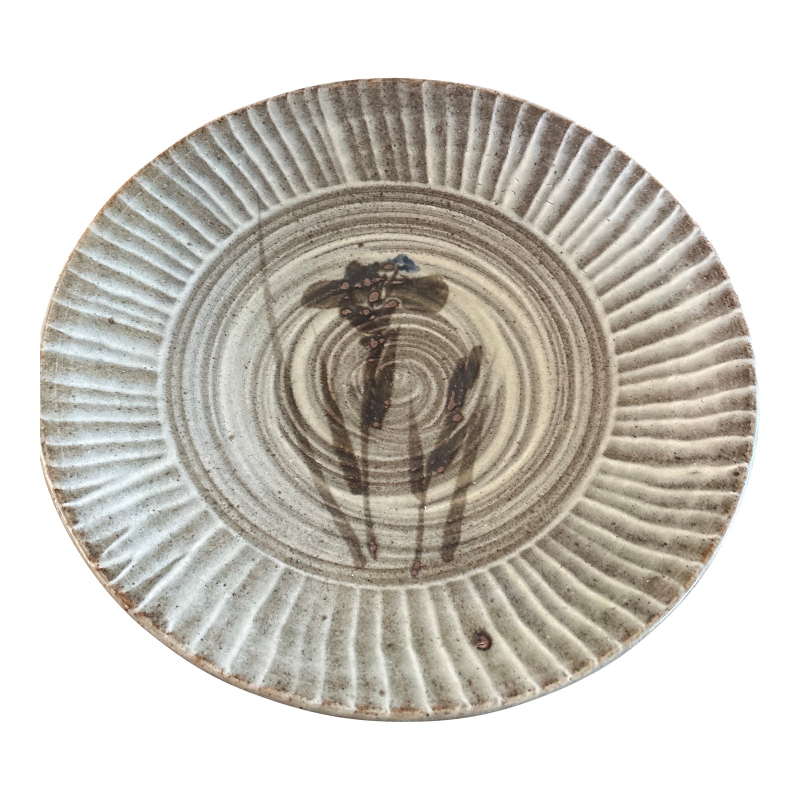 1960s Onta-Yaki Ware Japanese Pottery Charger | Chairish