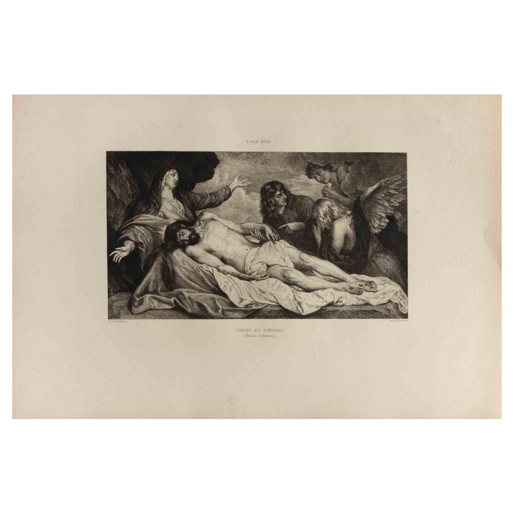 Felix-Augustin Milius, Christ au Tombeau, Etching, 1872 | Chairish