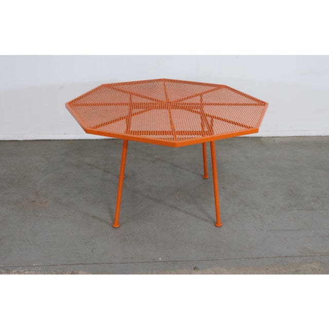 Mid-Century Outdoor Iron Woodard Sculptura Octagonal Dining Table ...