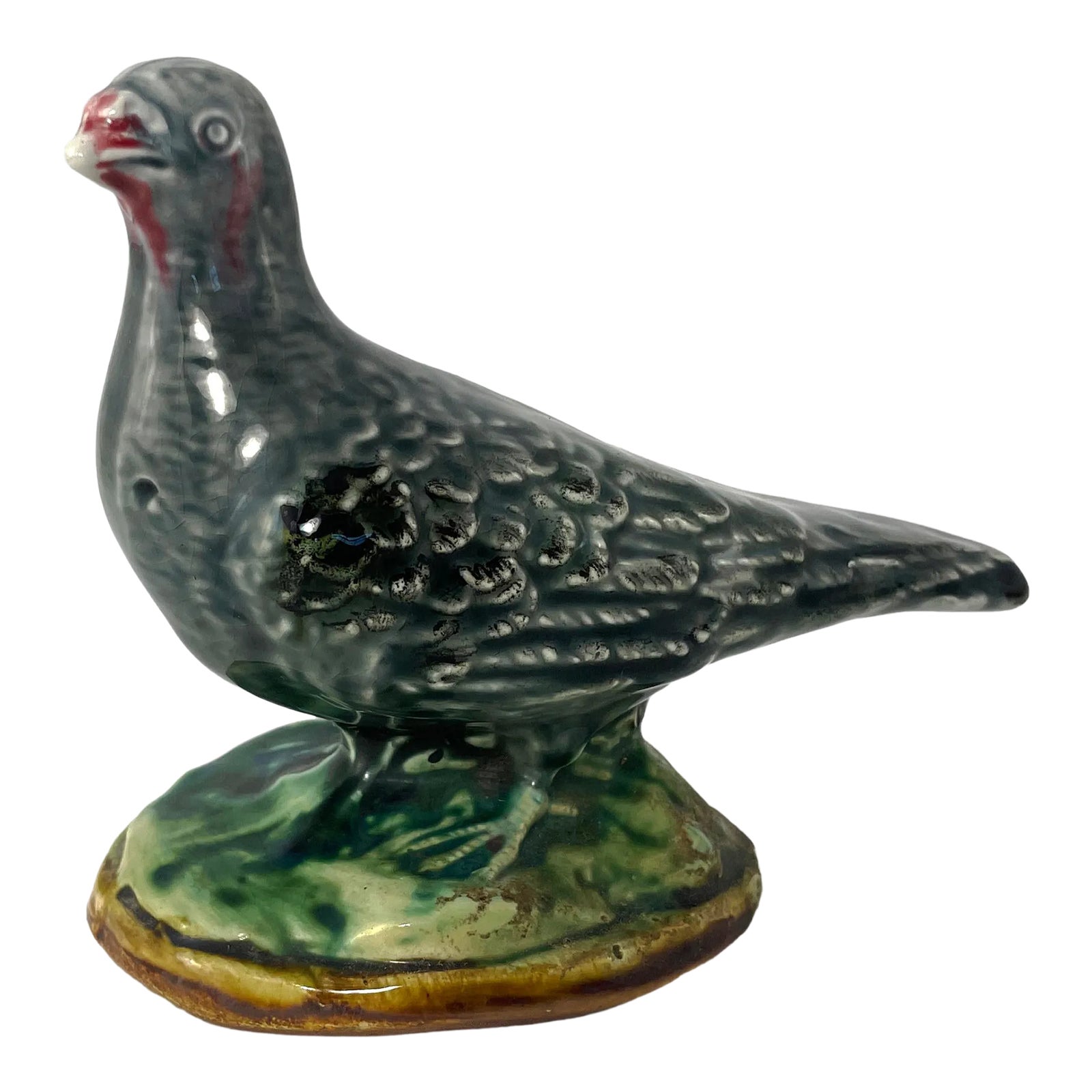 French Antique Majolica Pigeon Money Bank by Onnaing | Chairish