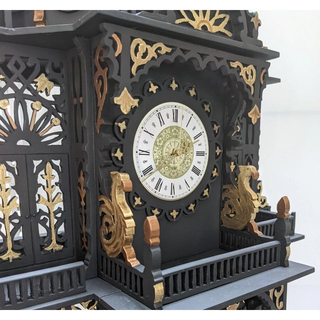 Large Temple Shaped Clock | Chairish