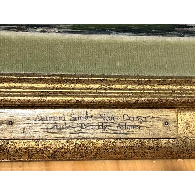 Charles Partridge Adams “Autumn Sunset Near Denver” Signed Original Oil ...