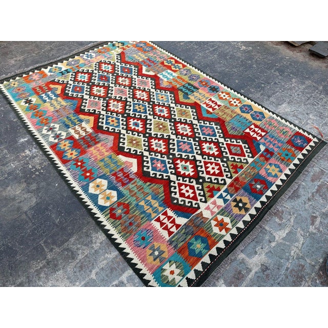 Classic Handwoven Traditional Modern Kilim Rug | Chairish