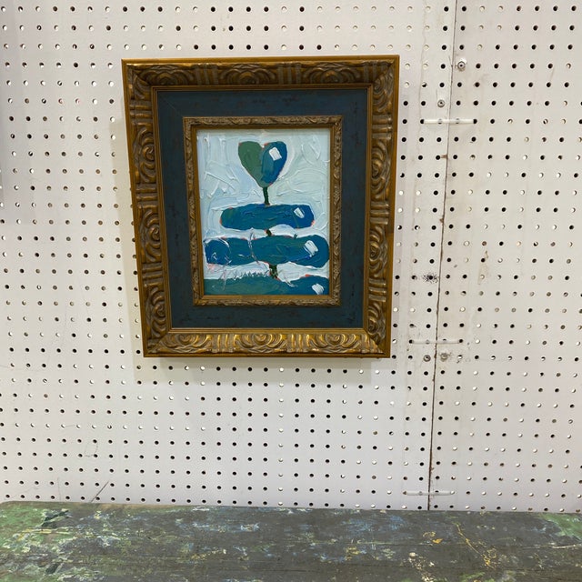 Abstract Topiary Oil Painting by Daniel Zimmerman, Framed | Chairish