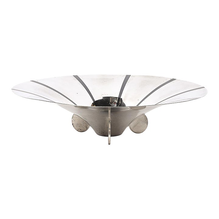 Art Deco WMF Ikora Textural Silver Plated Bowl W/ Jet Black Linear ...