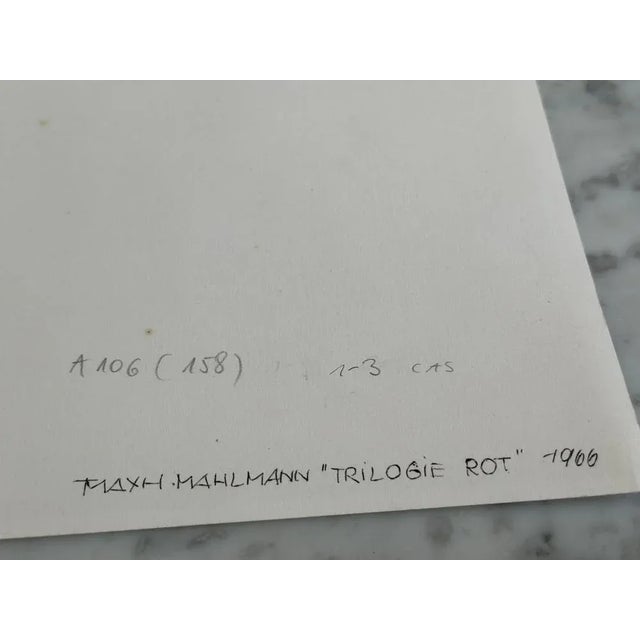 Max Hermann Mahlmann, Composition Trilogy Red, Silkscreen Print | Chairish