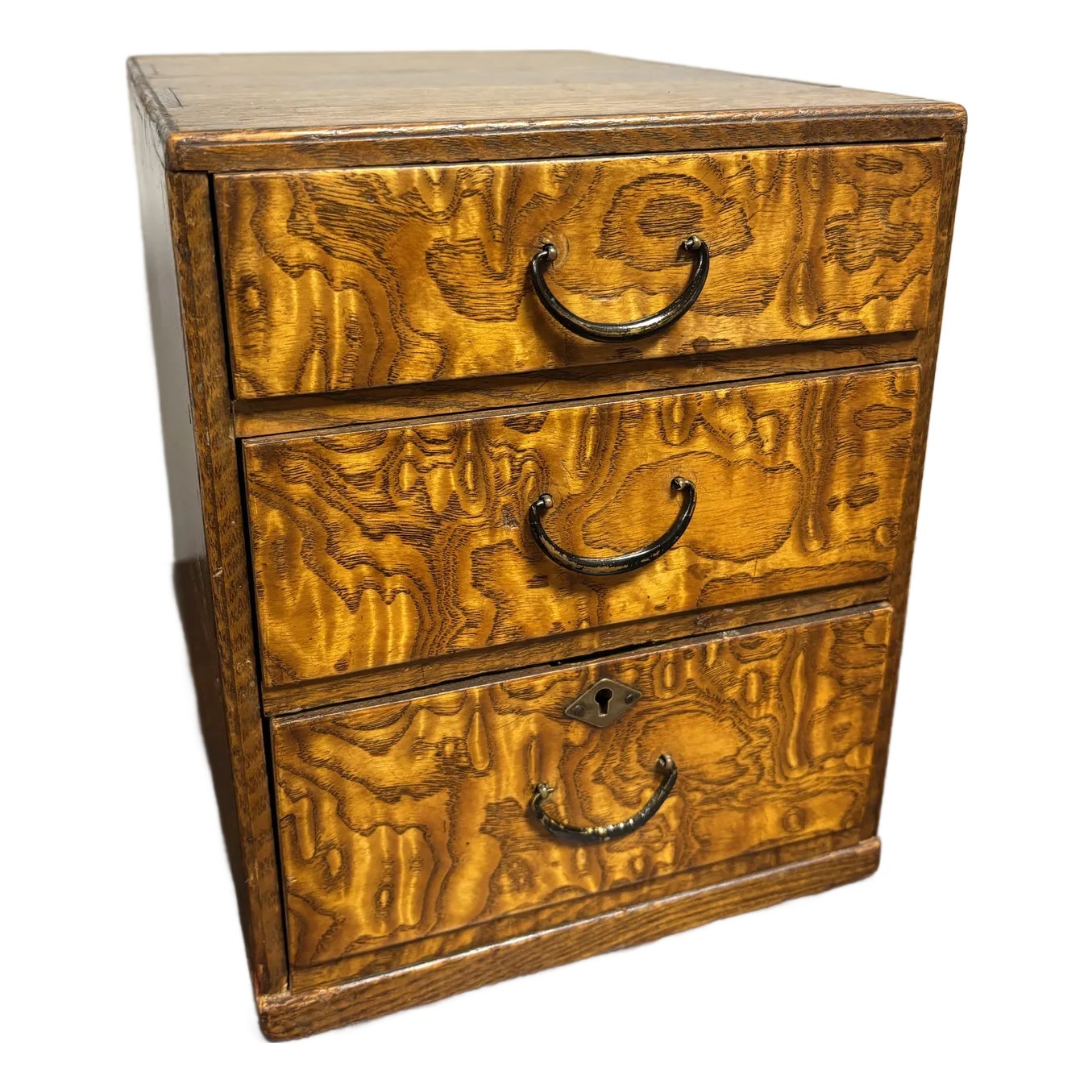 Antique English Tabletop Chest of Drawers | Chairish