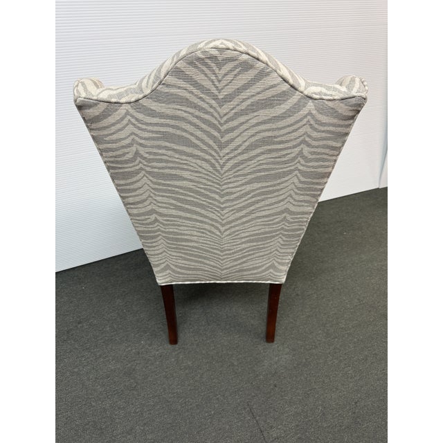 Custom Design Wingback Zebra Print Arm Chair | Chairish